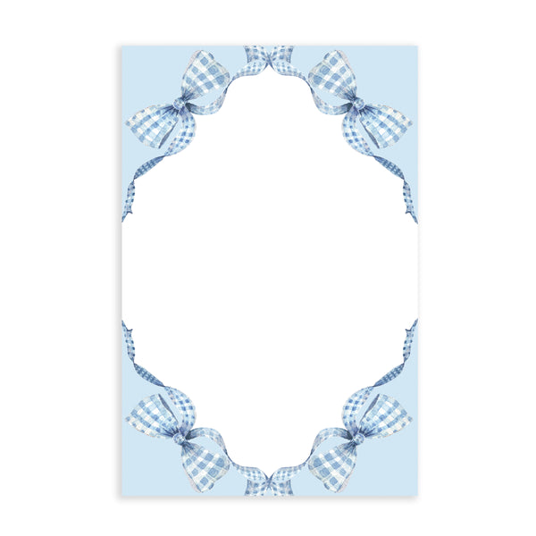 Blue Gingham Bow Notepad – Cami Monet