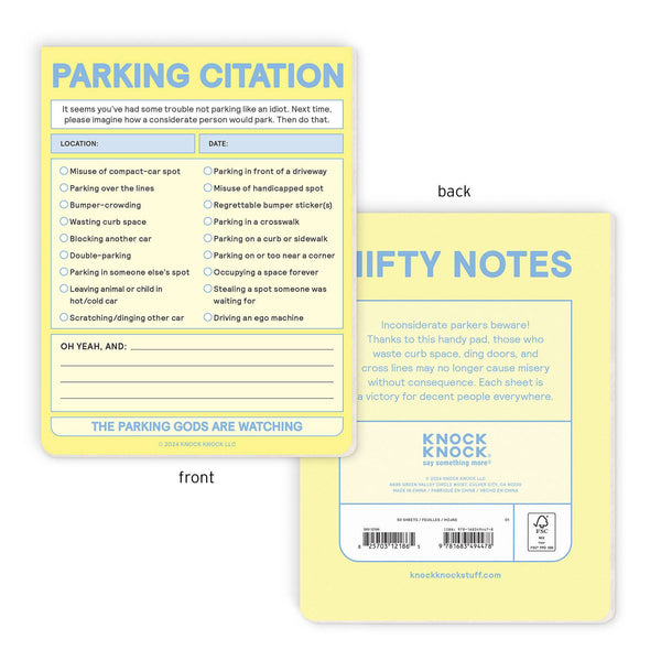 Parking Citation Nifty Notepad – Cami Monet