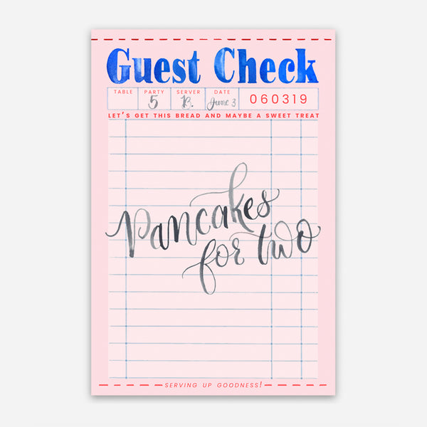 "Pancakes for Two" Guest Check Sticker – Cami Monet