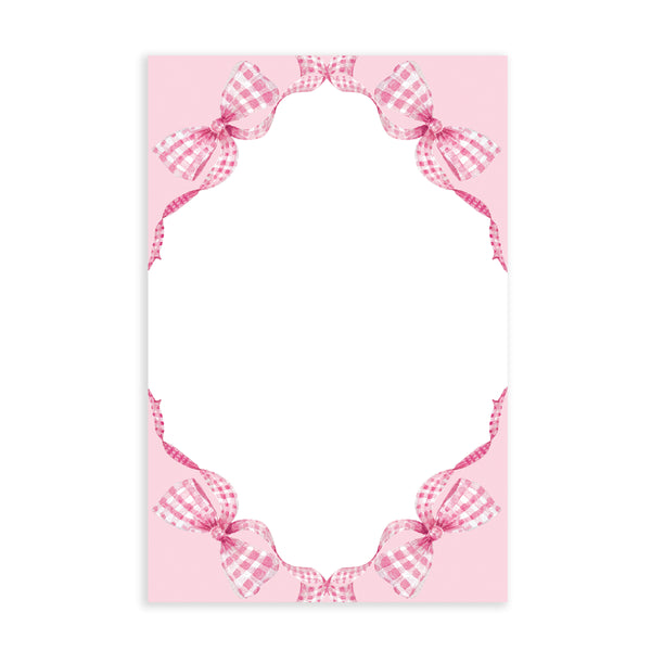 Pink Gingham Bow Notepad – Cami Monet